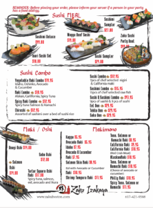 Menu - zakuboston.com